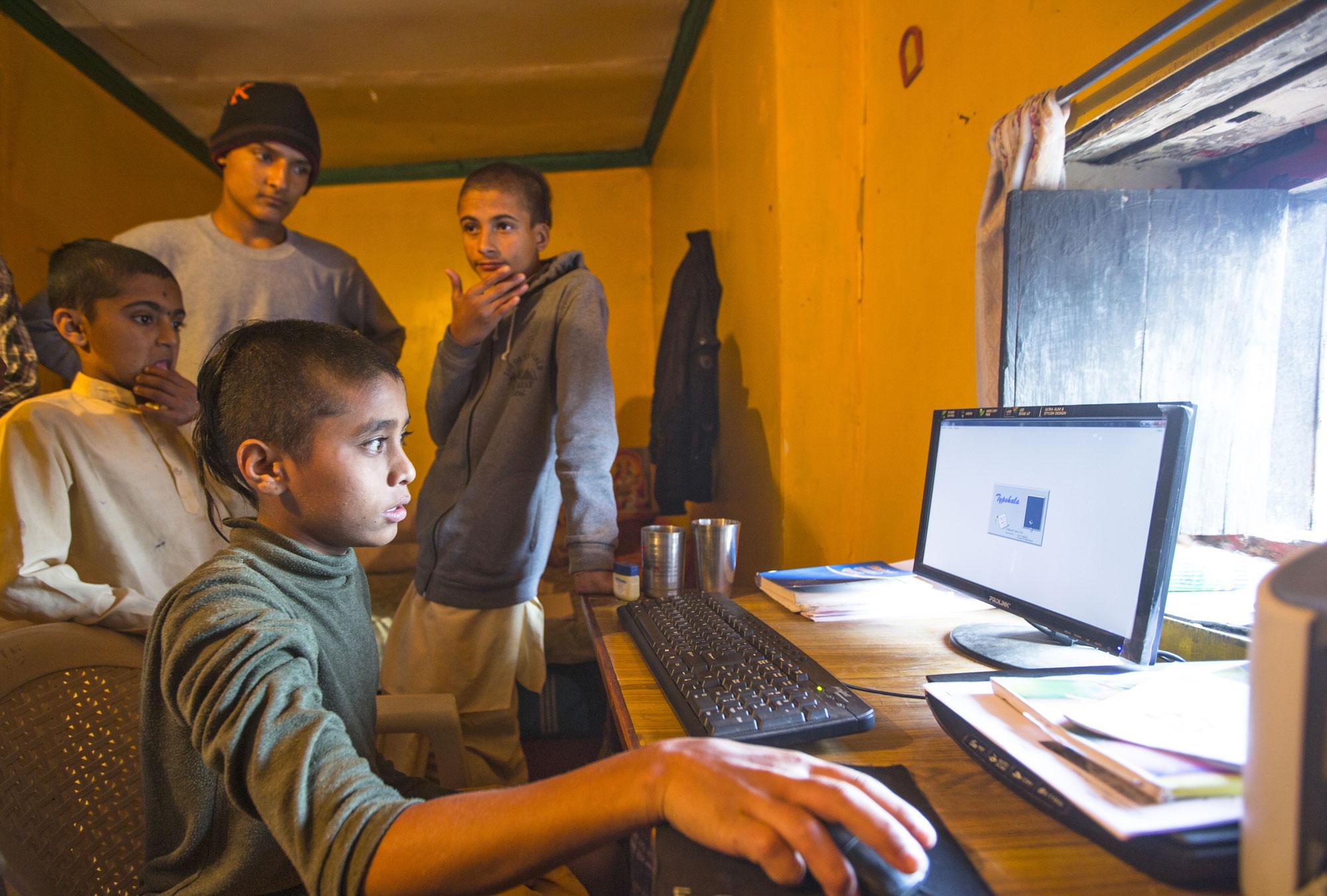 Indian Students Studying Computer